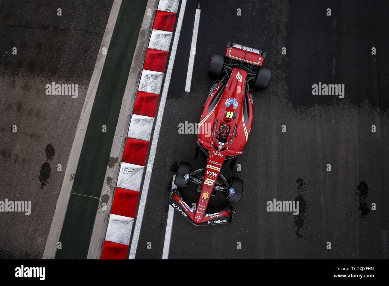 55 SAINZ Carlos (spa), Scuderia Ferrari SF-24, action during the Formula 1 Hungarian Grand Prix ...