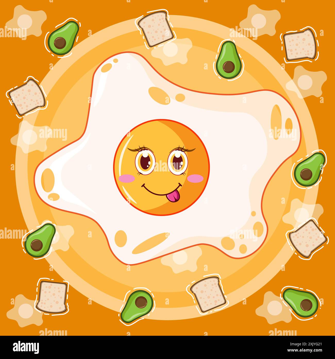 Cute happy fried egg. Vector cartoon character illustration. Cartoon ...
