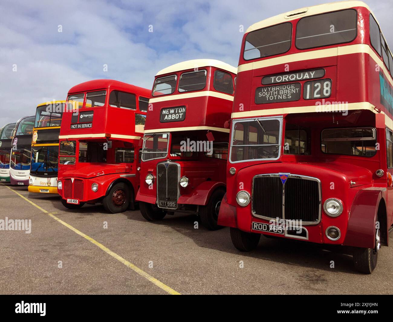 Classic Devon General Double Decker Buses with some more modern ...