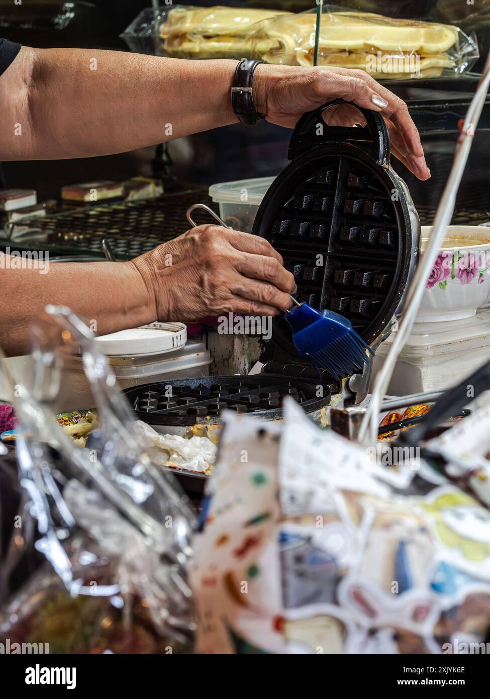 Waffle Maker Cleaning Stock Photo - Alamy