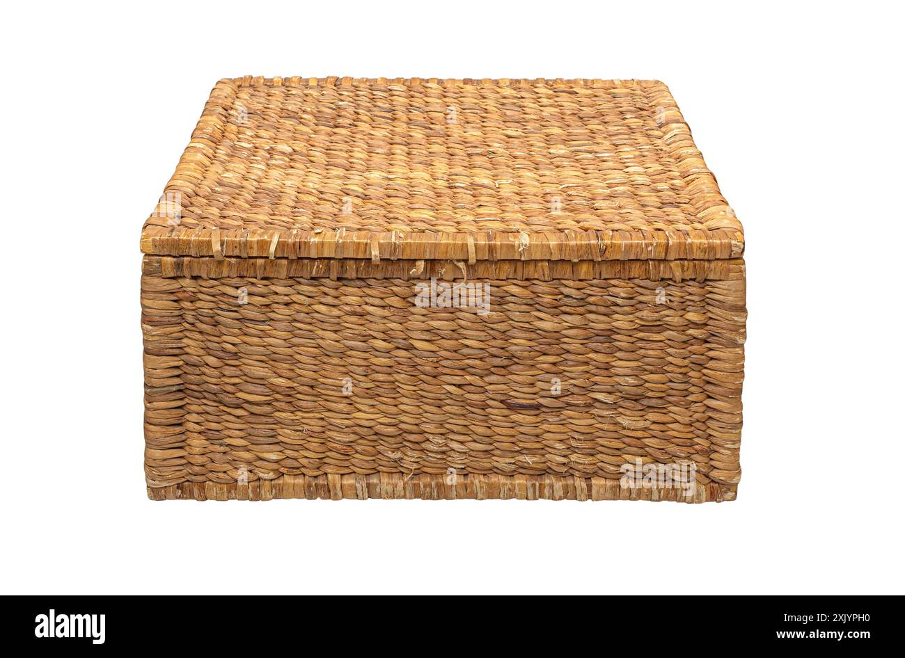 wicker box isolated on white background front view with clipping path ...