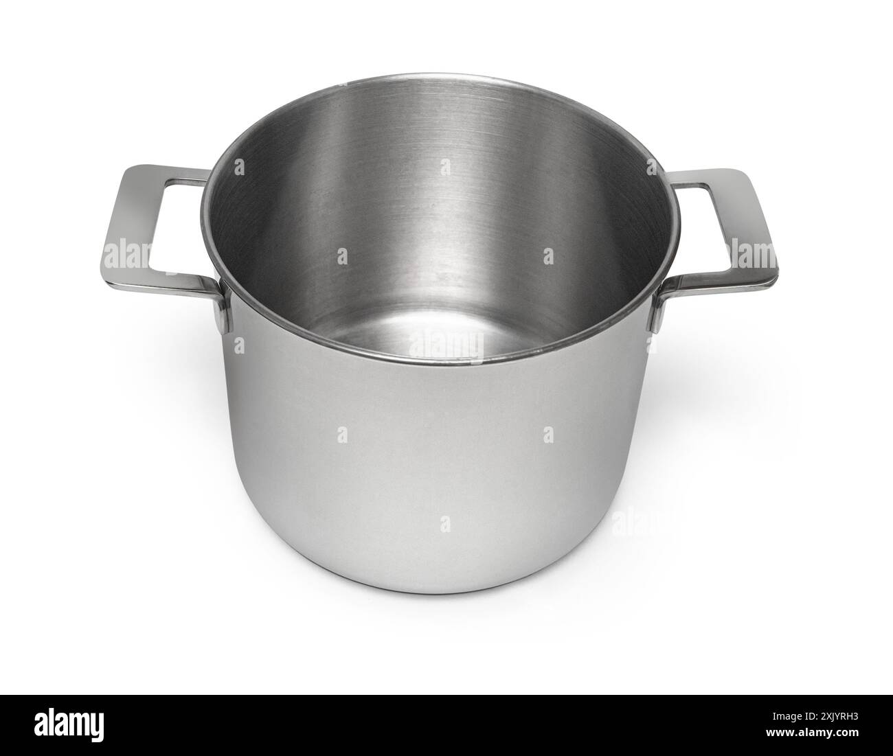 steel saucepan empty top view isolated on white background Stock Photo ...