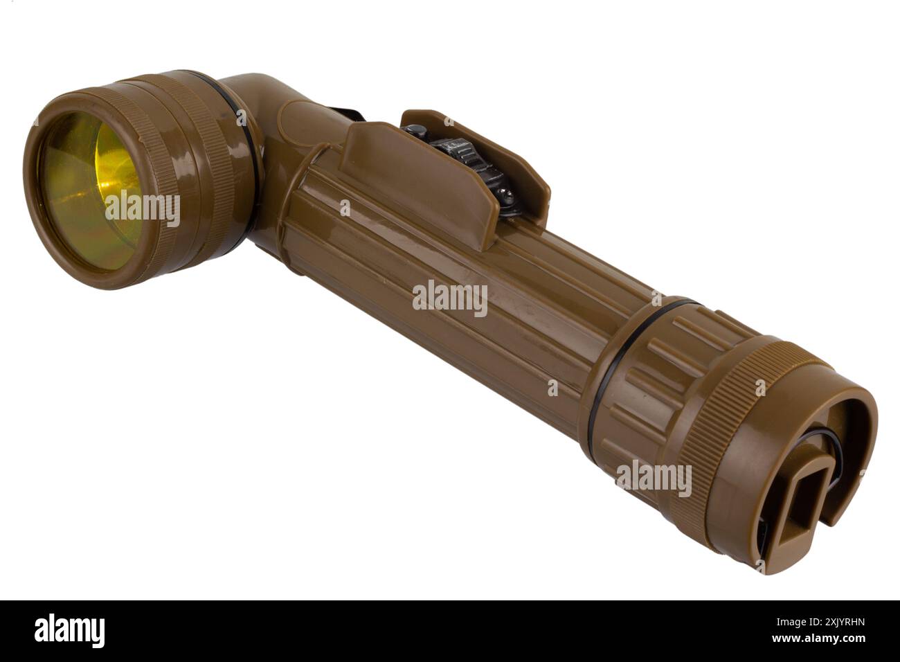 vintage military style flashlight isolated on white background Stock ...
