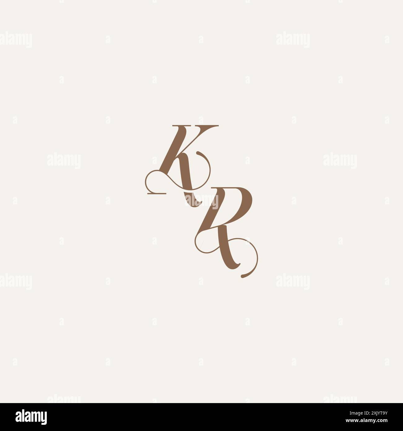 Luxury and Elegant initial monogram logo letter wedding concept design ideas KR Stock Vector ...