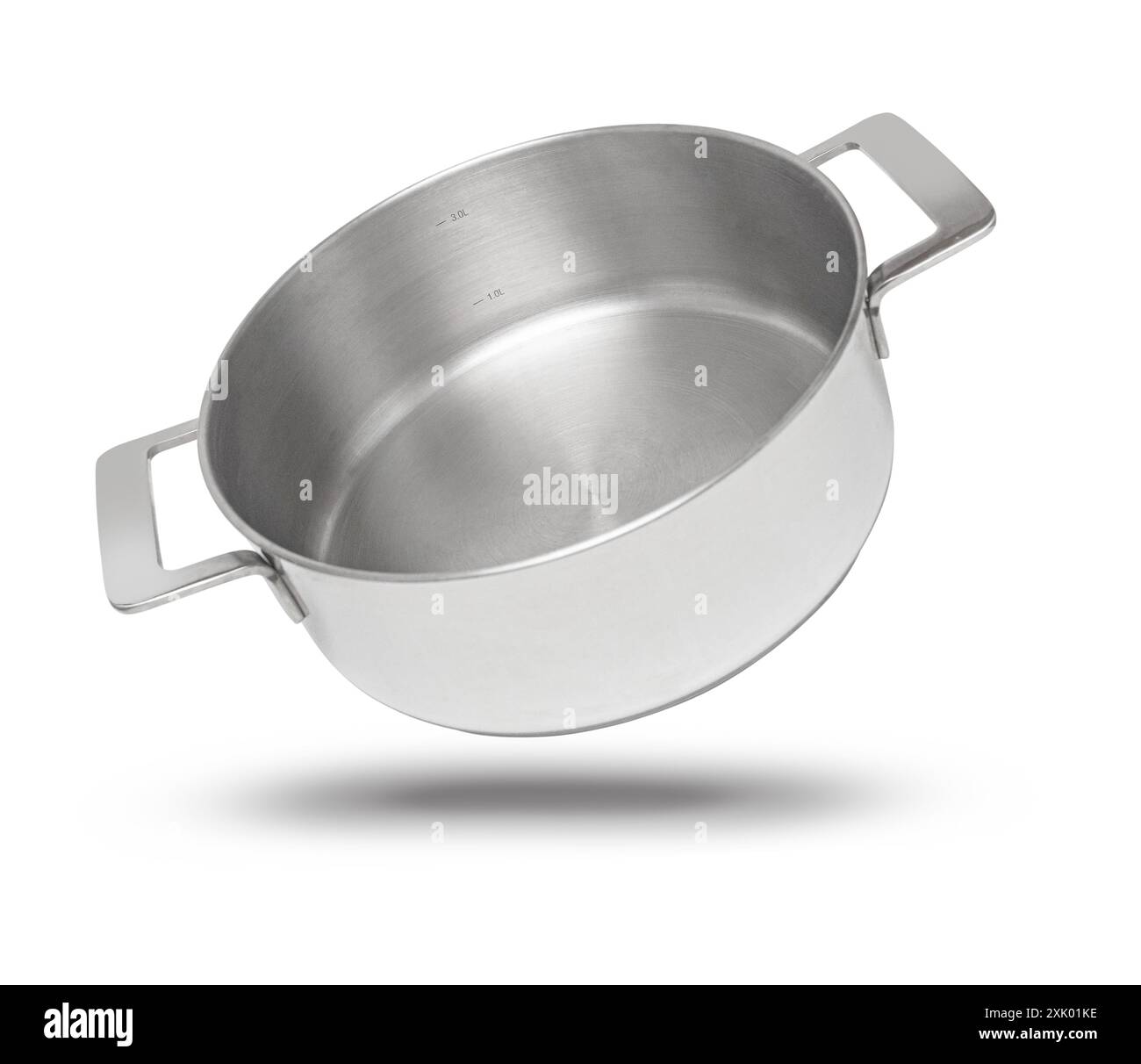 Stainless steel cooking pot, isolated on white background Stock Photo ...