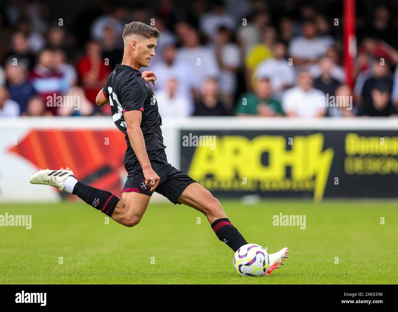 West Ham United’s Freddie Potts in action during the pre-season ...