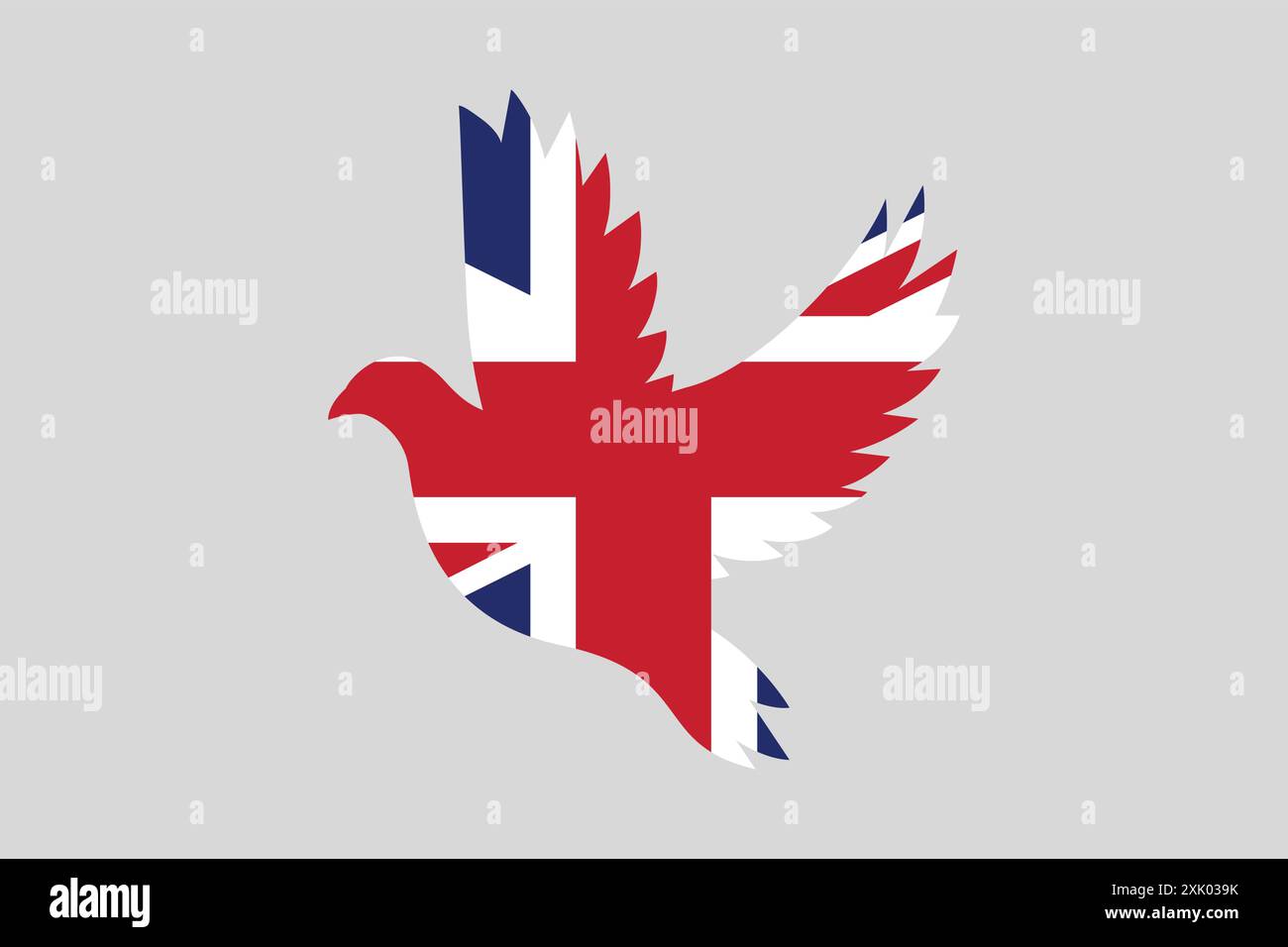Peace for United Kingdom dove shape with British flag Stock Vector ...