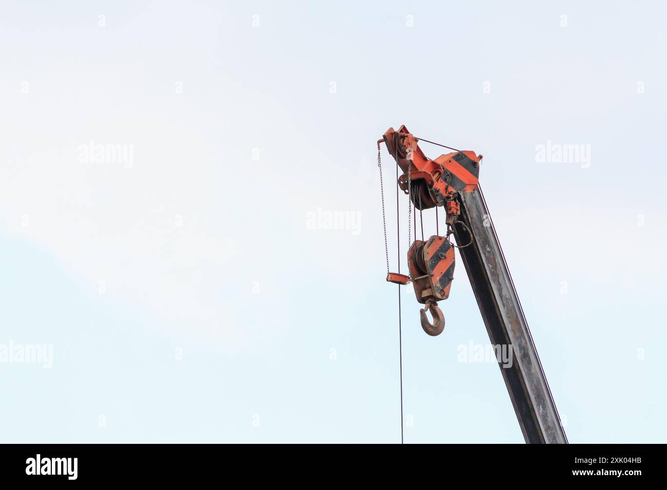 telescopic arms of mobile construction crane truck Stock Photo - Alamy