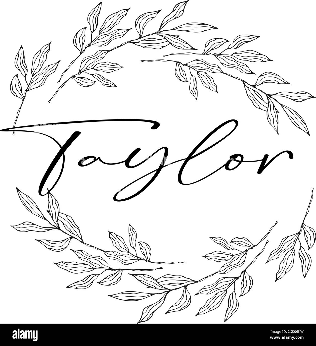 Taylor - black color - name written enclosed in a circle crown of ...