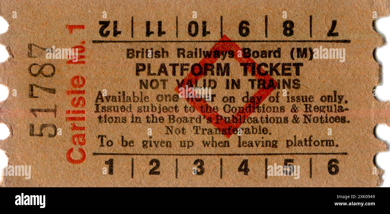 Carlisle no 1 platform ticket Stock Photo - Alamy