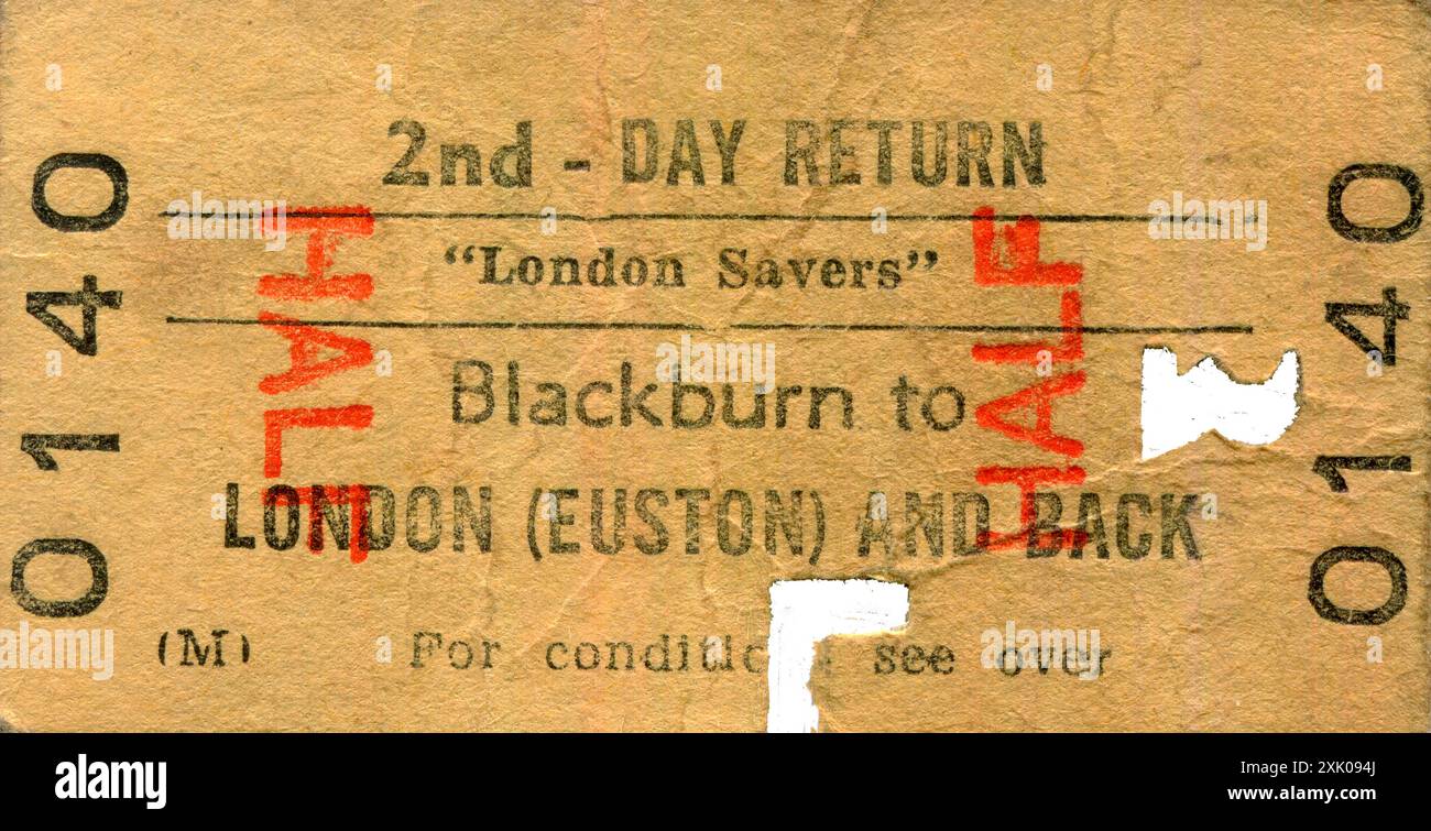 Blackburn to london railway ticket hi-res stock photography and images ...