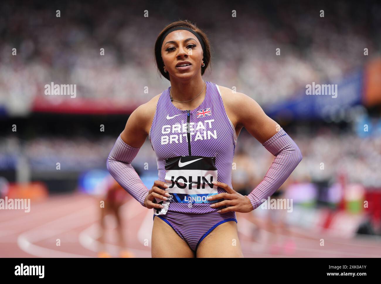 Yemi Mary John after winning the Women's 400m national final during the ...