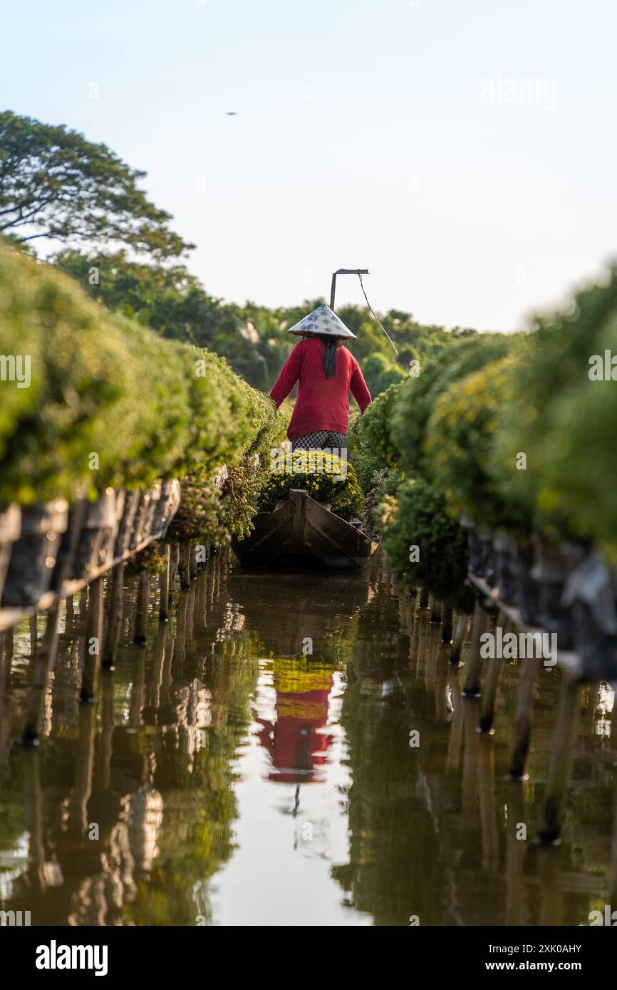 view of Sa Dec flower garden in Dong Thap province, Vietnam. It's ...