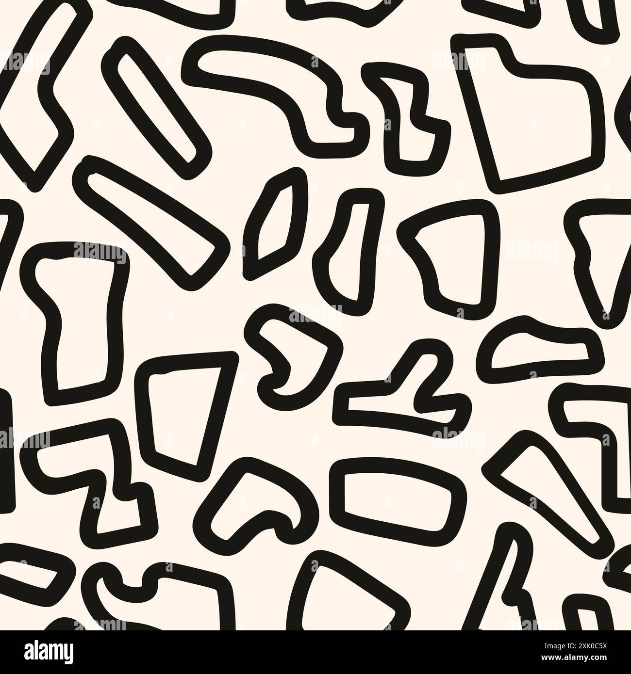 Vector seamless pattern. Free form organic shapes. Stylish structure of ...