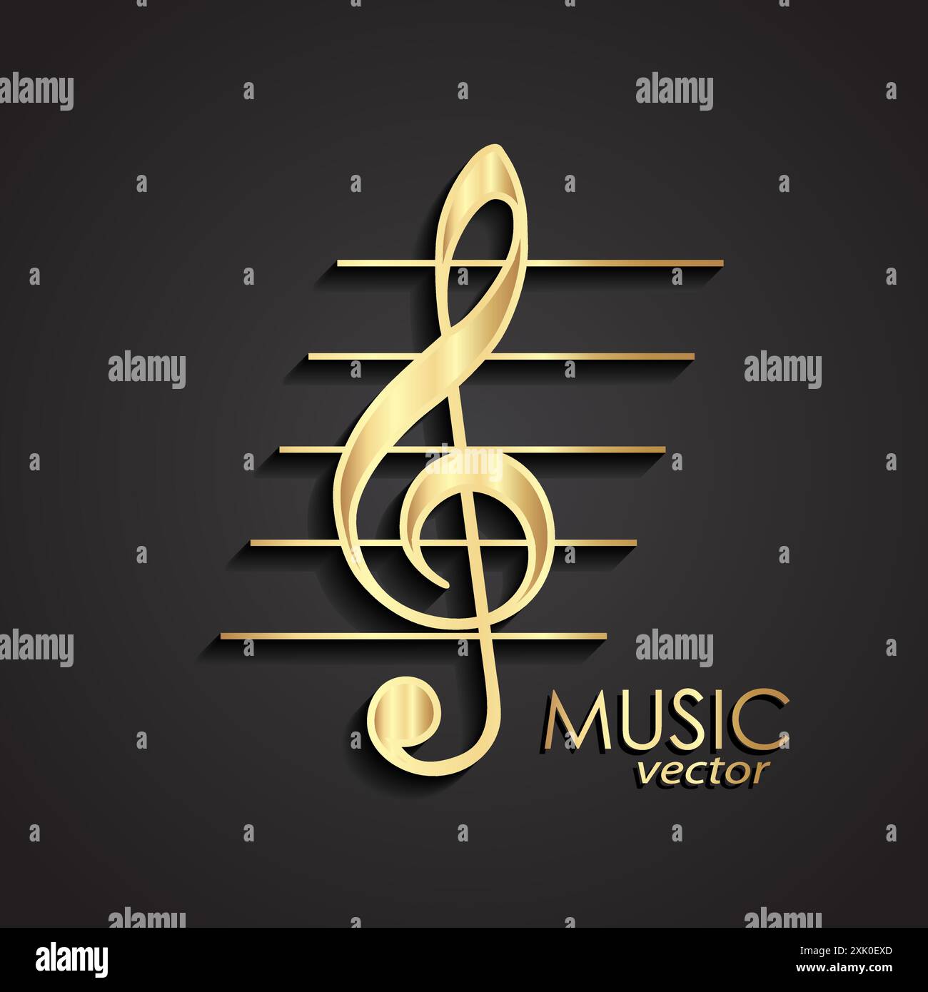 gold 3d violin clef, music symbol Stock Vector Image & Art - Alamy