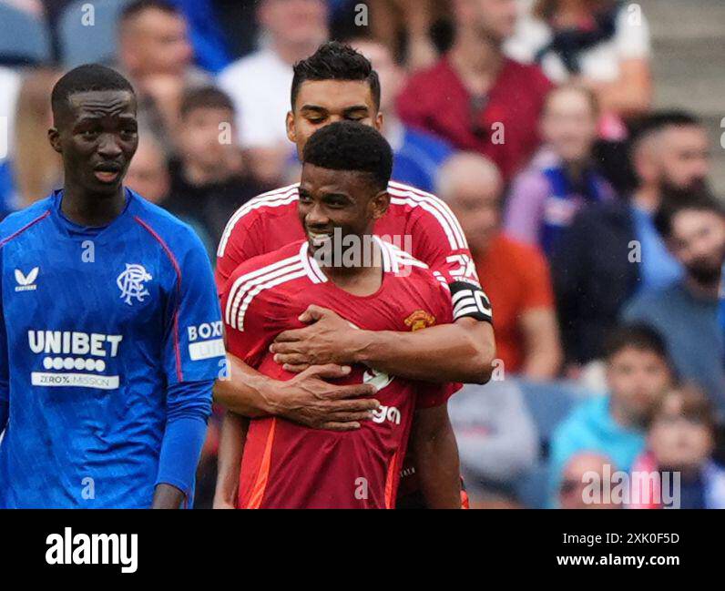 Manchester United's Amad Diallo celebrates scoring their side's first ...