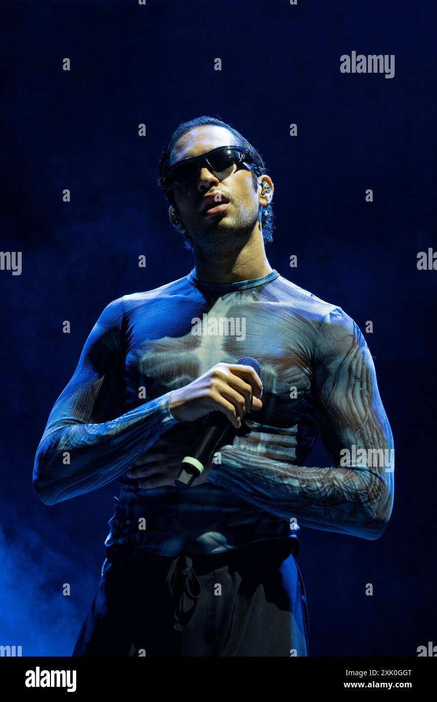Italian singer Mahmood is performing during the Termoli Summer Festival ...