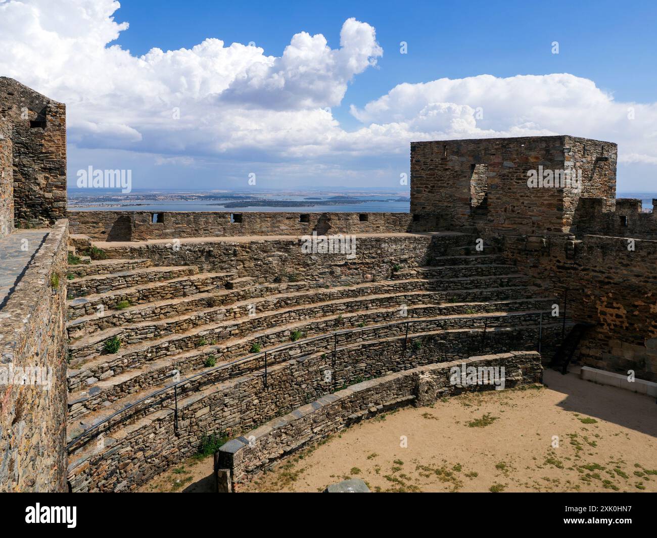 Medieval castle of Monsarrat in the Alentejo of Portugal Stock Photo ...