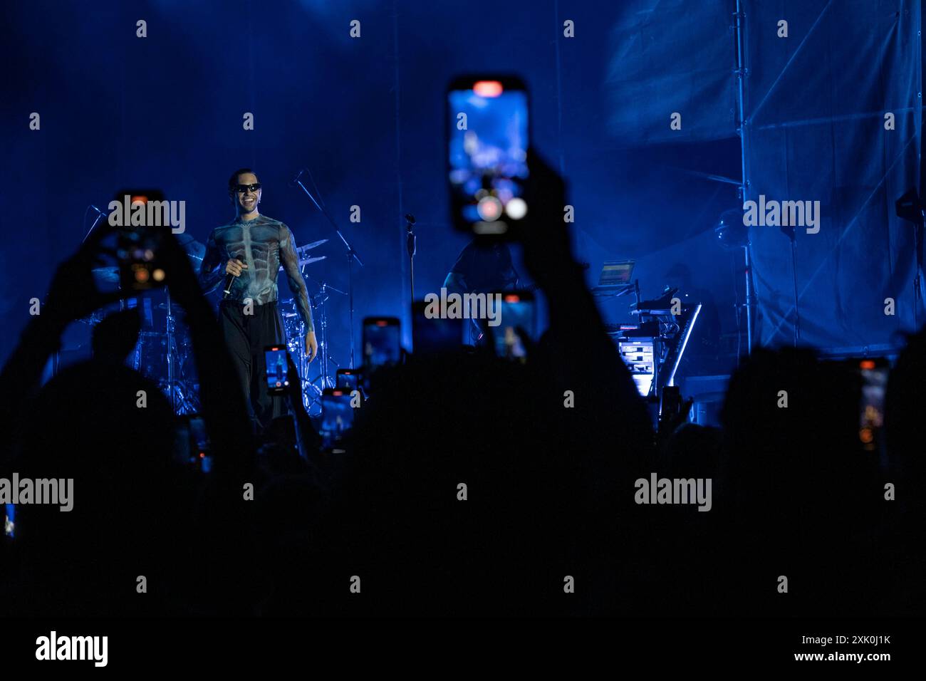 Italian singer Mahmood is performing during the Termoli Summer Festival ...
