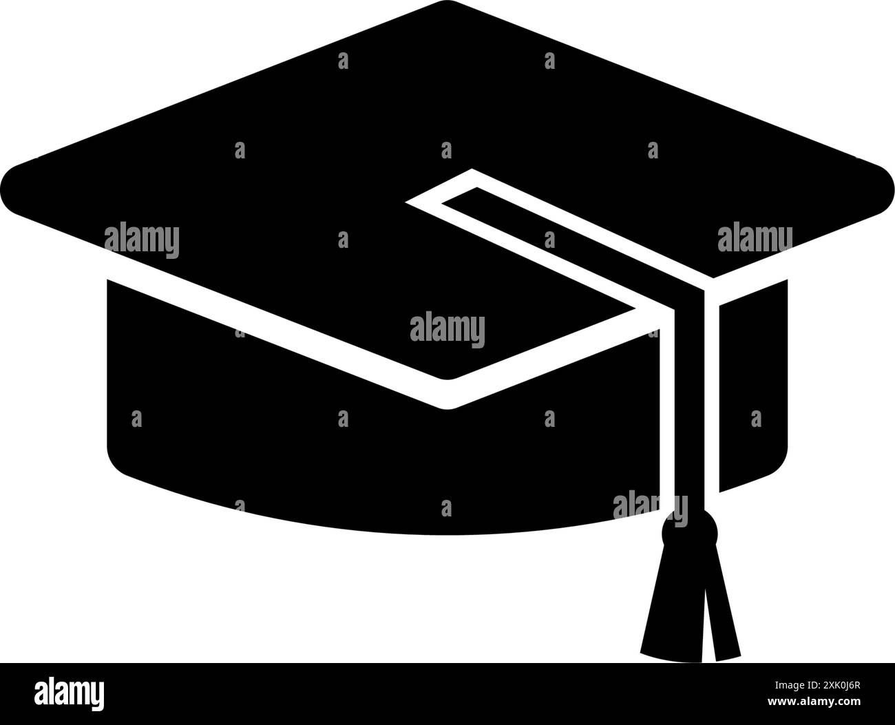 Minimalist black graduation cap icon, symbolizing academic achievement ...