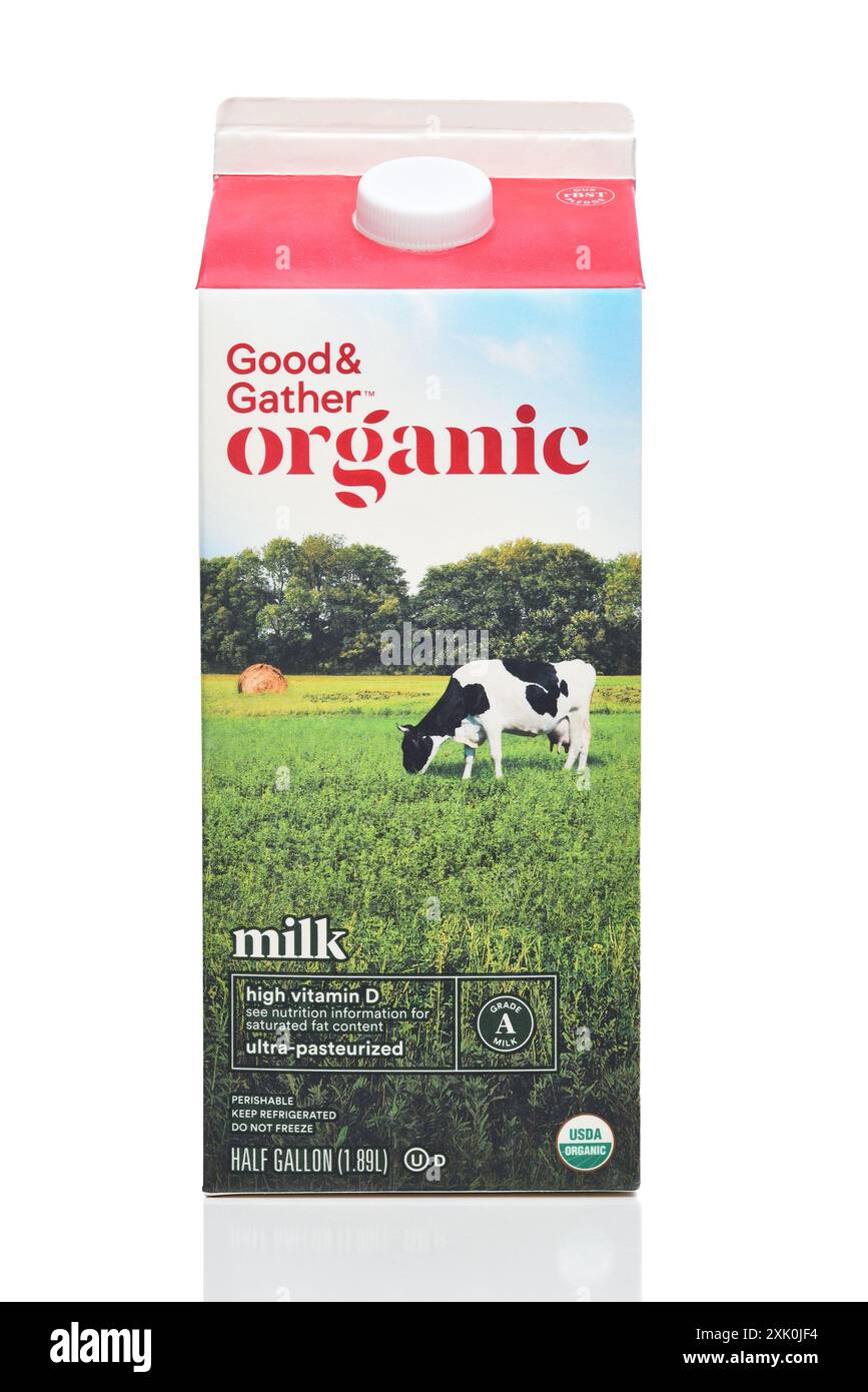 IRVINE, CALIFORNIA - 19 JULY 2024: A carton of Good and Gather Organic ...