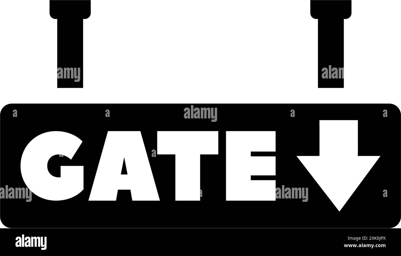 Black icon indicating a downward arrow and the word GATE, symbolizing ...
