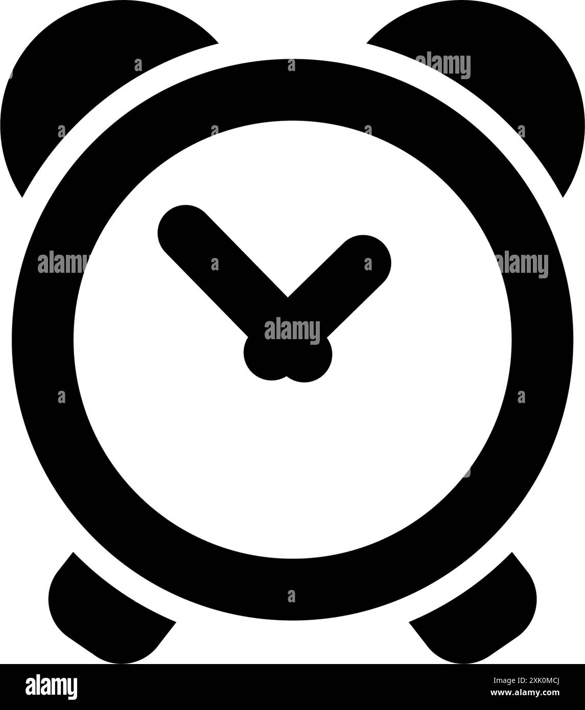 Classic black alarm clock icon, simple and minimalist design for app ...