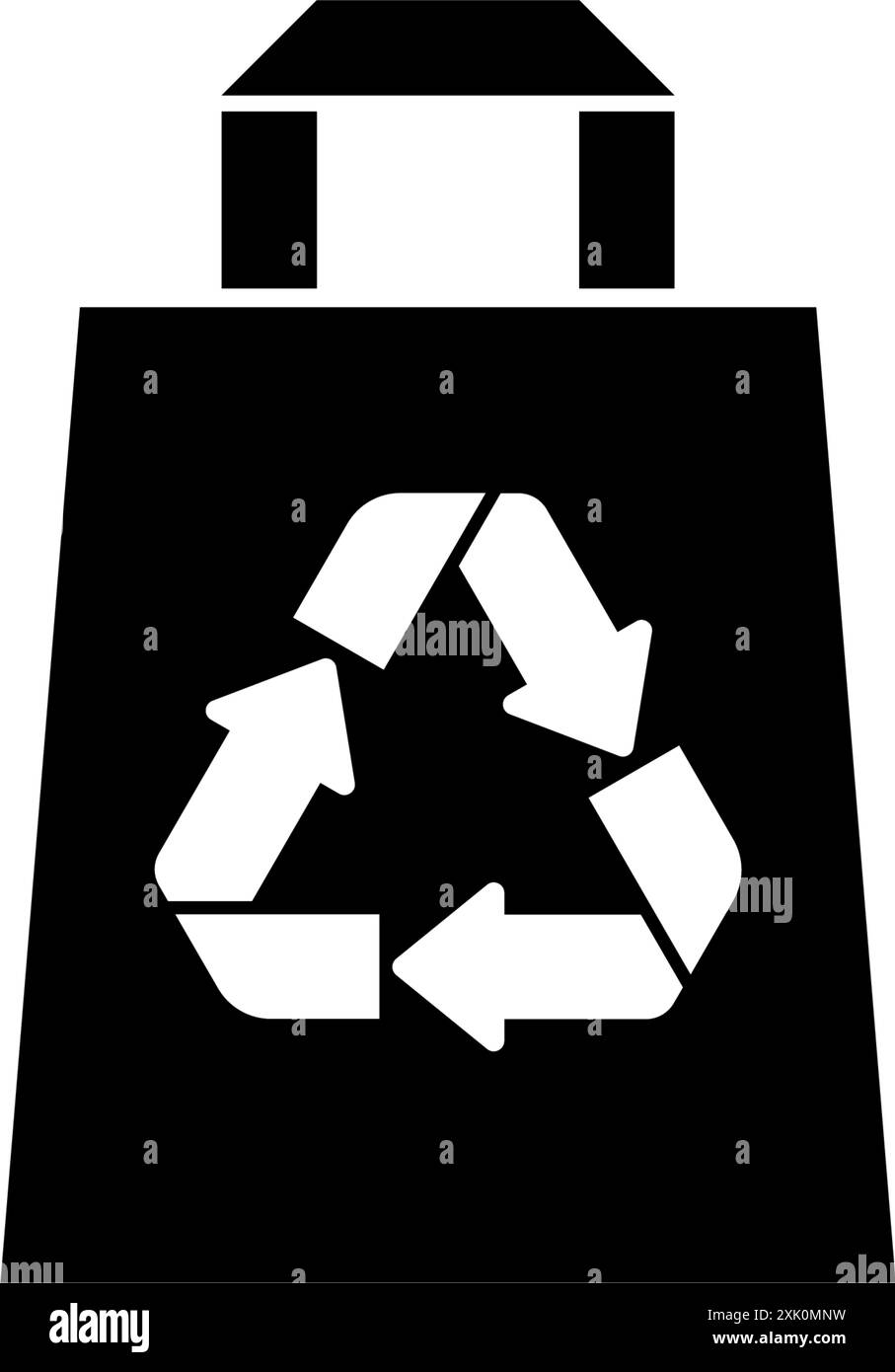 Black recycling bin icon with recycle symbol, promoting environmental conservation Stock Vector ...
