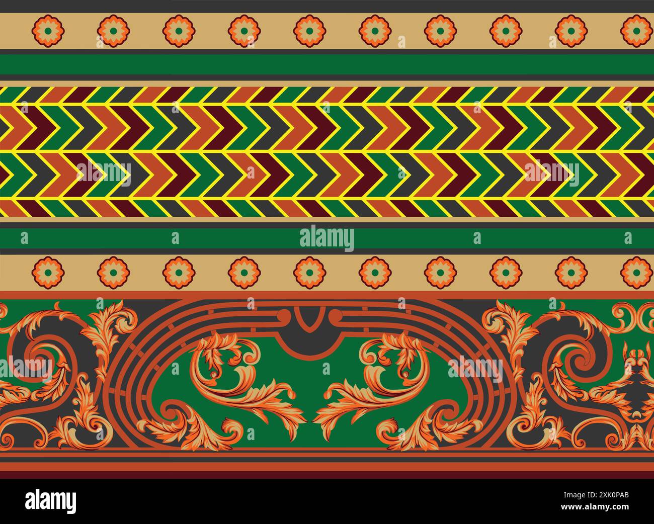 Mughal Motif Seamless Ornament Pattern Motif Background Stock Vector ...