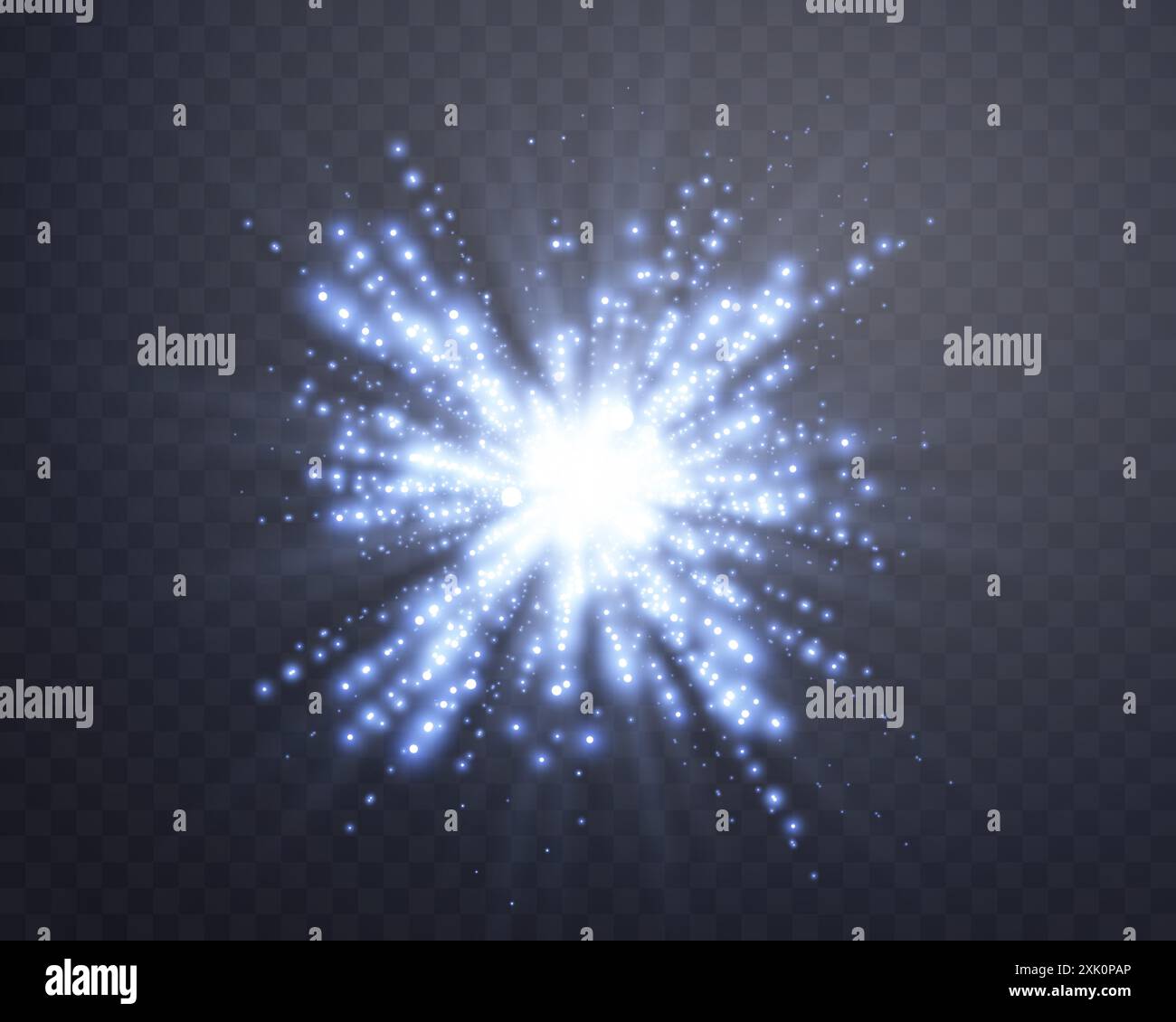 Blue sunlight lens flare, sun flash with rays and spotlight. Glowing ...