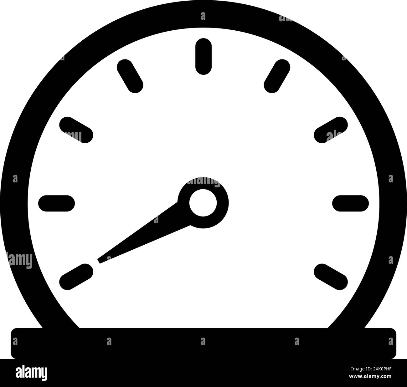 Minimalist black and white speedometer icon for digital interfaces ...