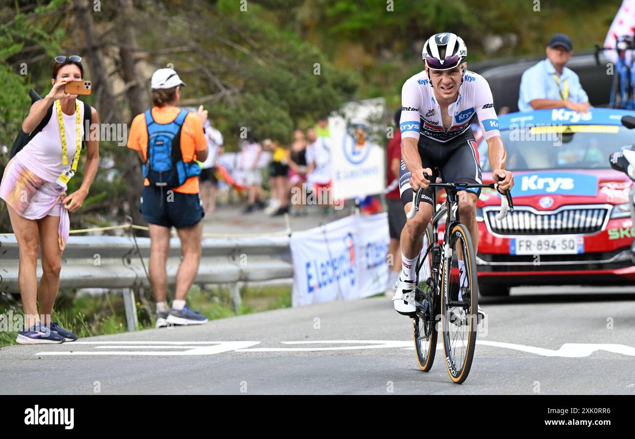 Col De La Couillole, France. 20th July, 2024. Remco's mother Agna Van ...