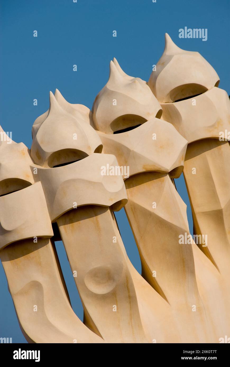 Sculptures on roof or terrace of Case Mila "La Pedrera" (1906-1912 ...