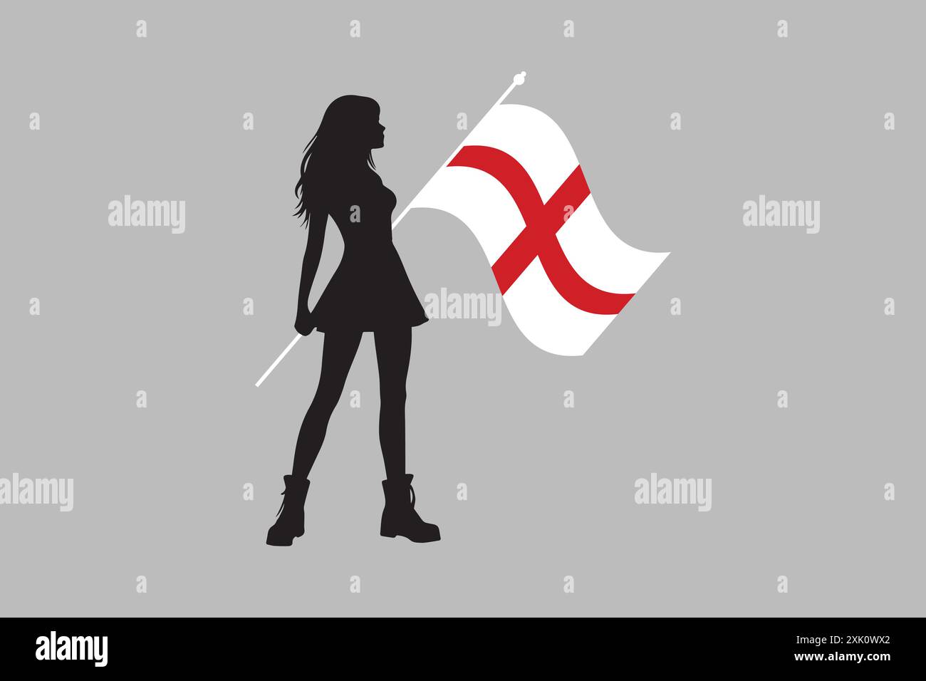 England girl with England flag Stock Vector Image & Art - Alamy