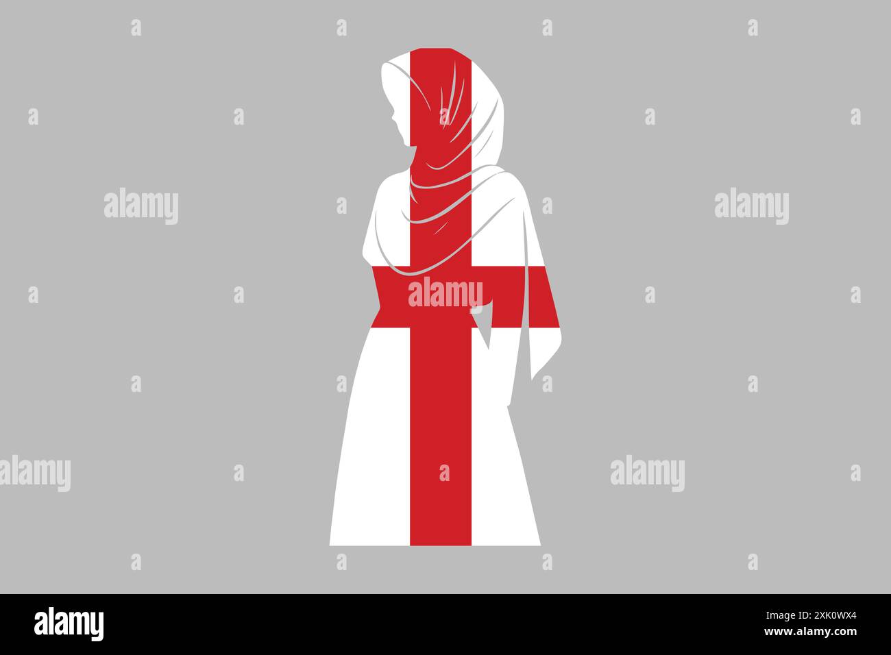 England Muslim girl wearing England flag hijab Stock Vector Image & Art ...