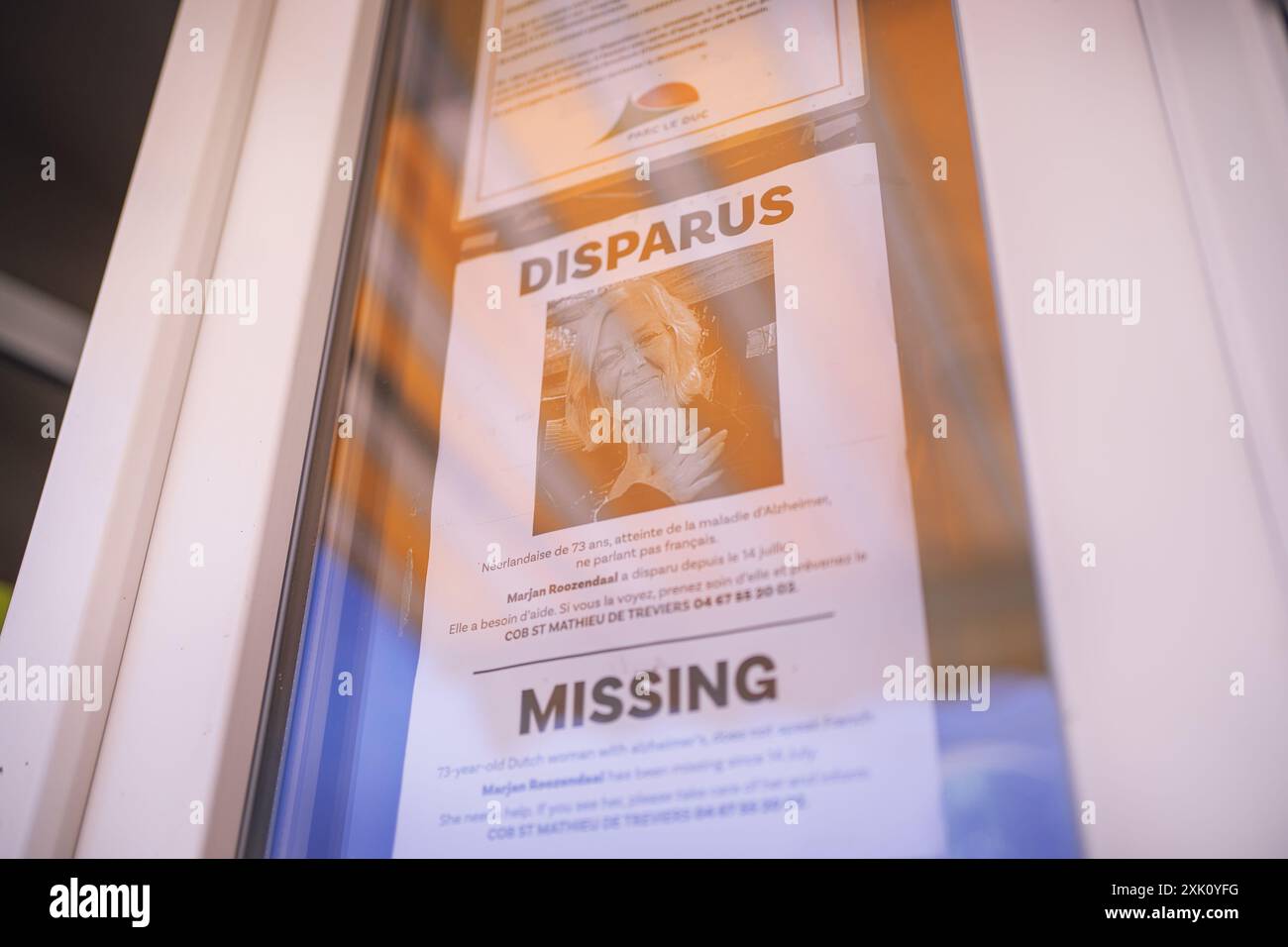 A poster announcing the disappearance of Marjan Roozendaal is posted at ...