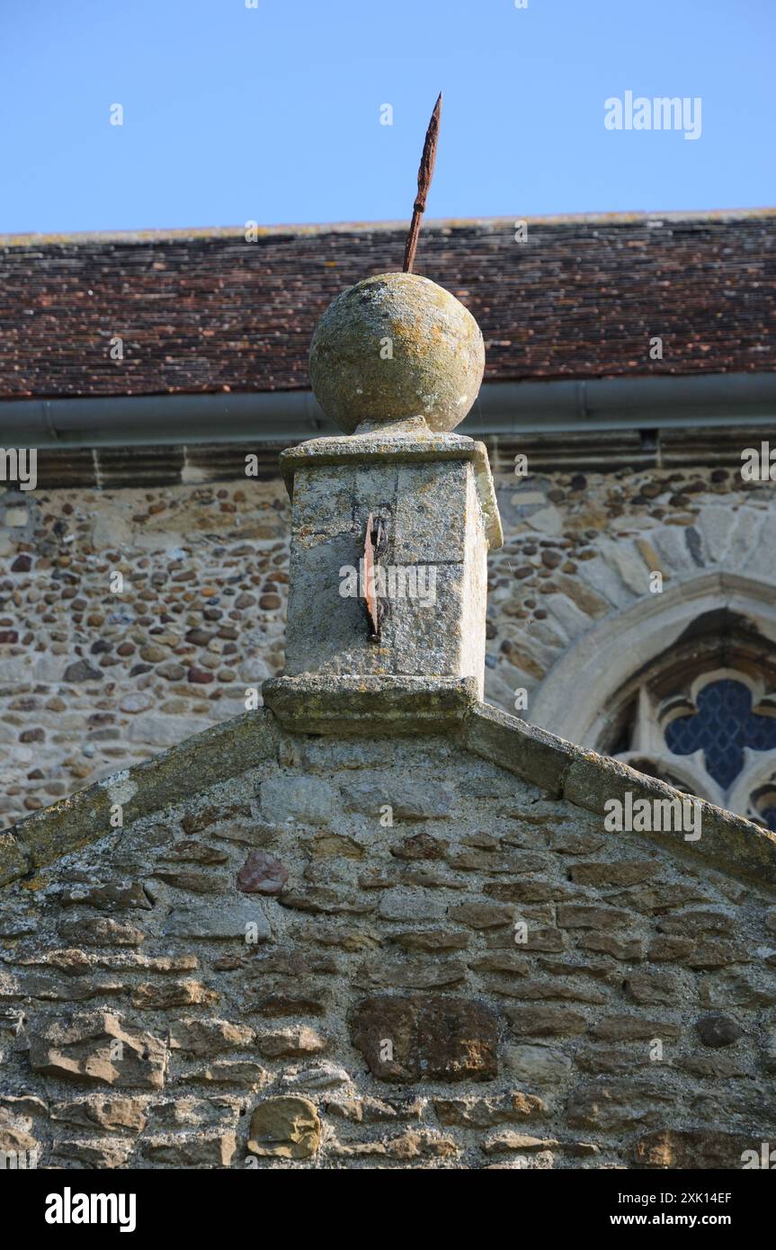Sun dial on St John the Baptist Church, Somersham, Cambridgeshire Stock ...