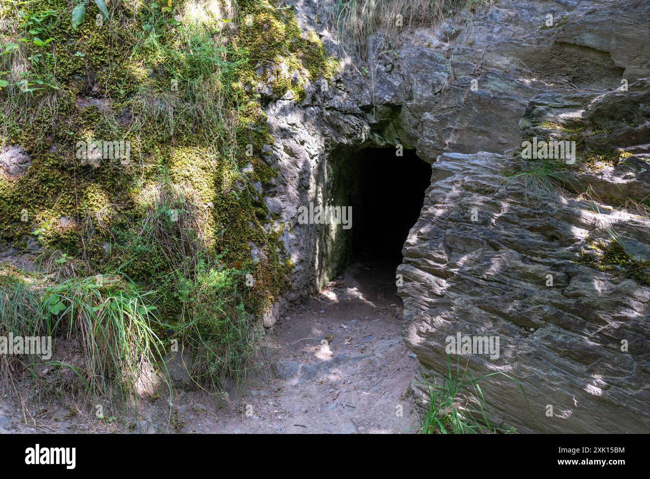 Outer exit from a narrow adit that leads from cellar of 14th century ...