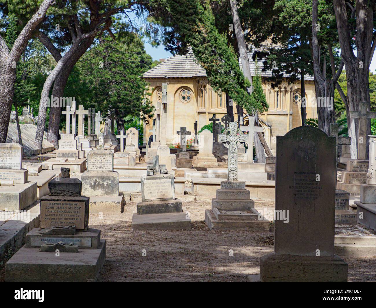 Floriana, Malta - May, 2021: Military Cemetery Pieta (Pietà) located ...