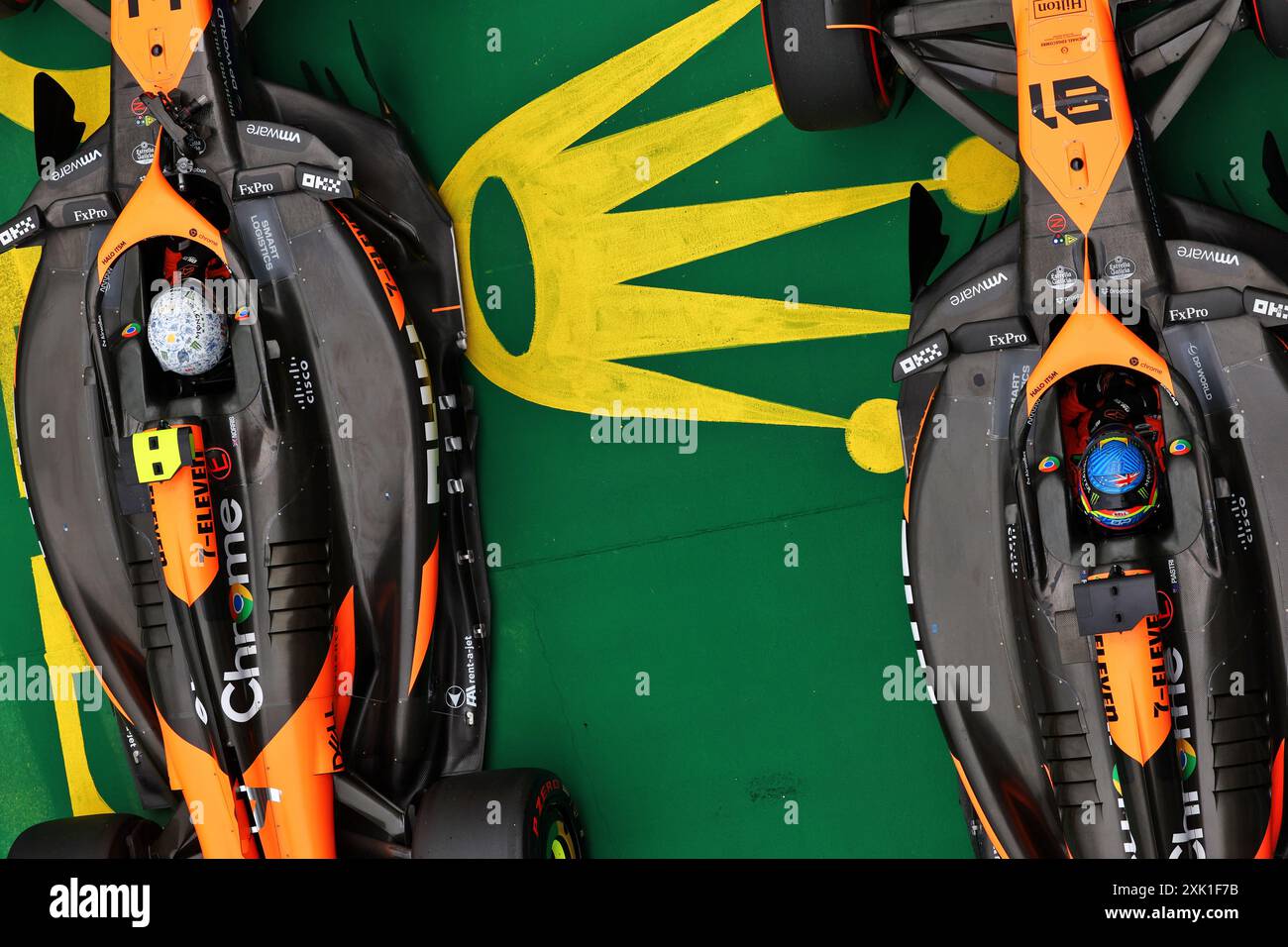 Budapest, Hungary. 20th July, 2024. (L to R): Pole sitter Lando Norris (GBR) McLaren MCL38 and ...