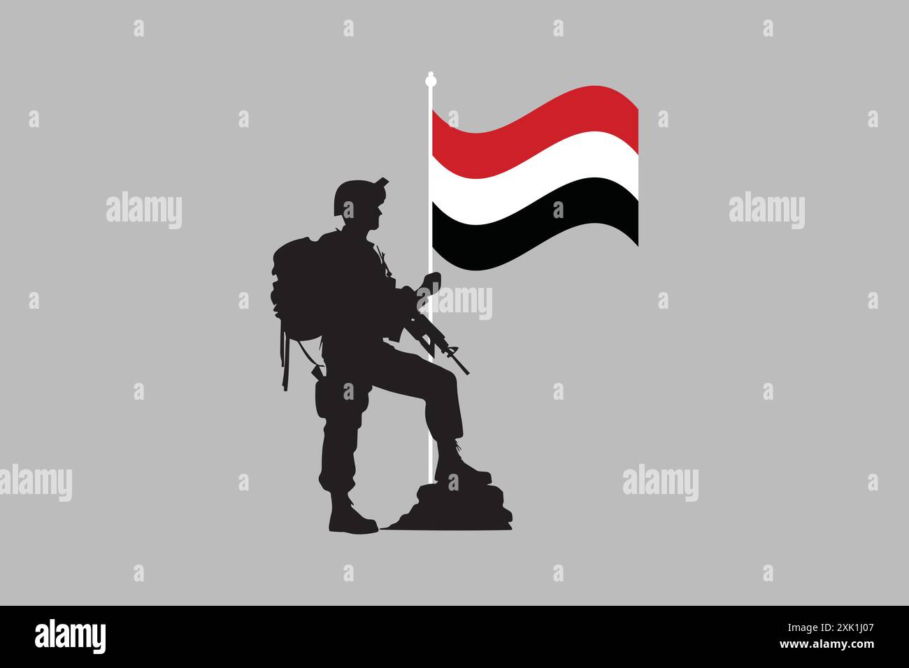 Soldier with flag yemen hi-res stock photography and images - Alamy