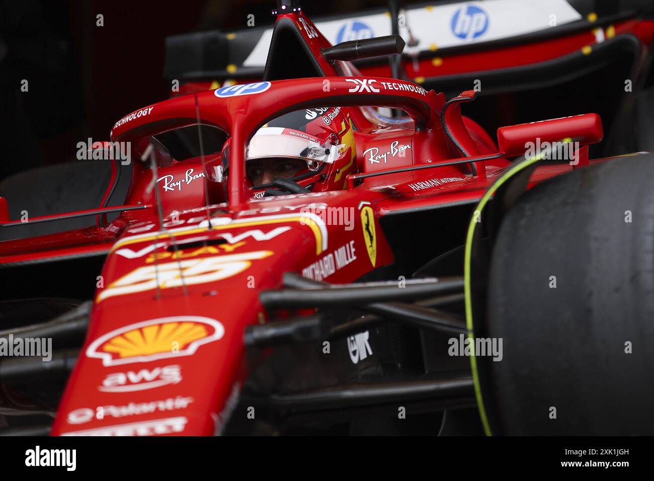55 SAINZ Carlos (spa), Scuderia Ferrari SF-24, action during the Formula 1 Hungarian Grand Prix ...