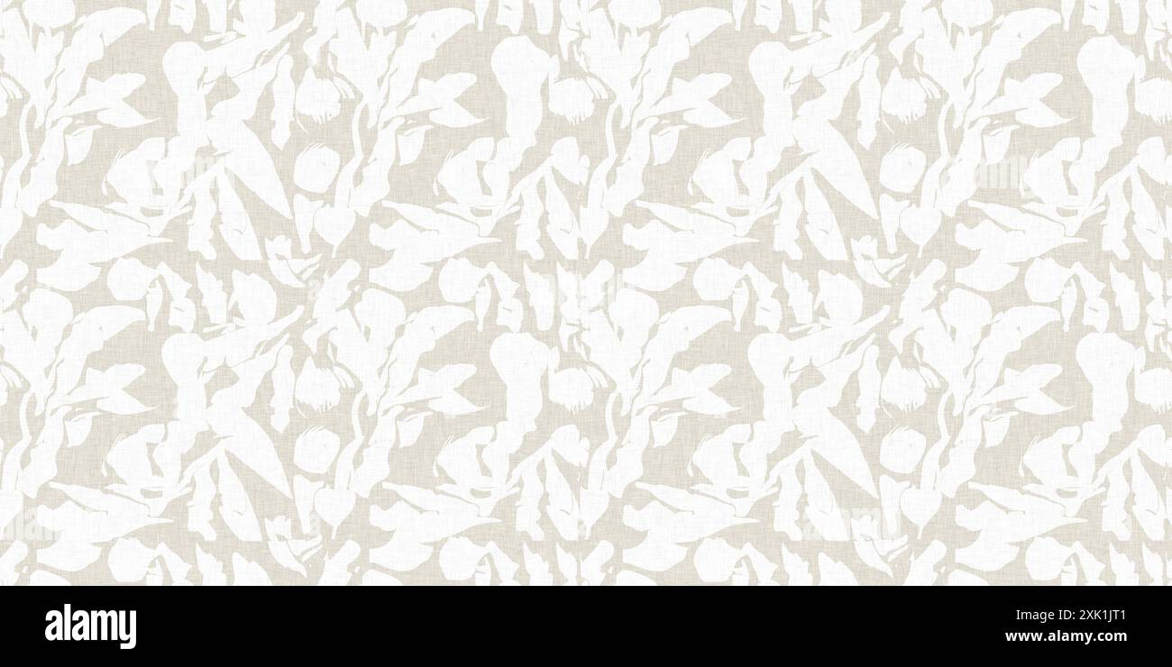 Seamless french gender neutral floral linen printed fabric border ...