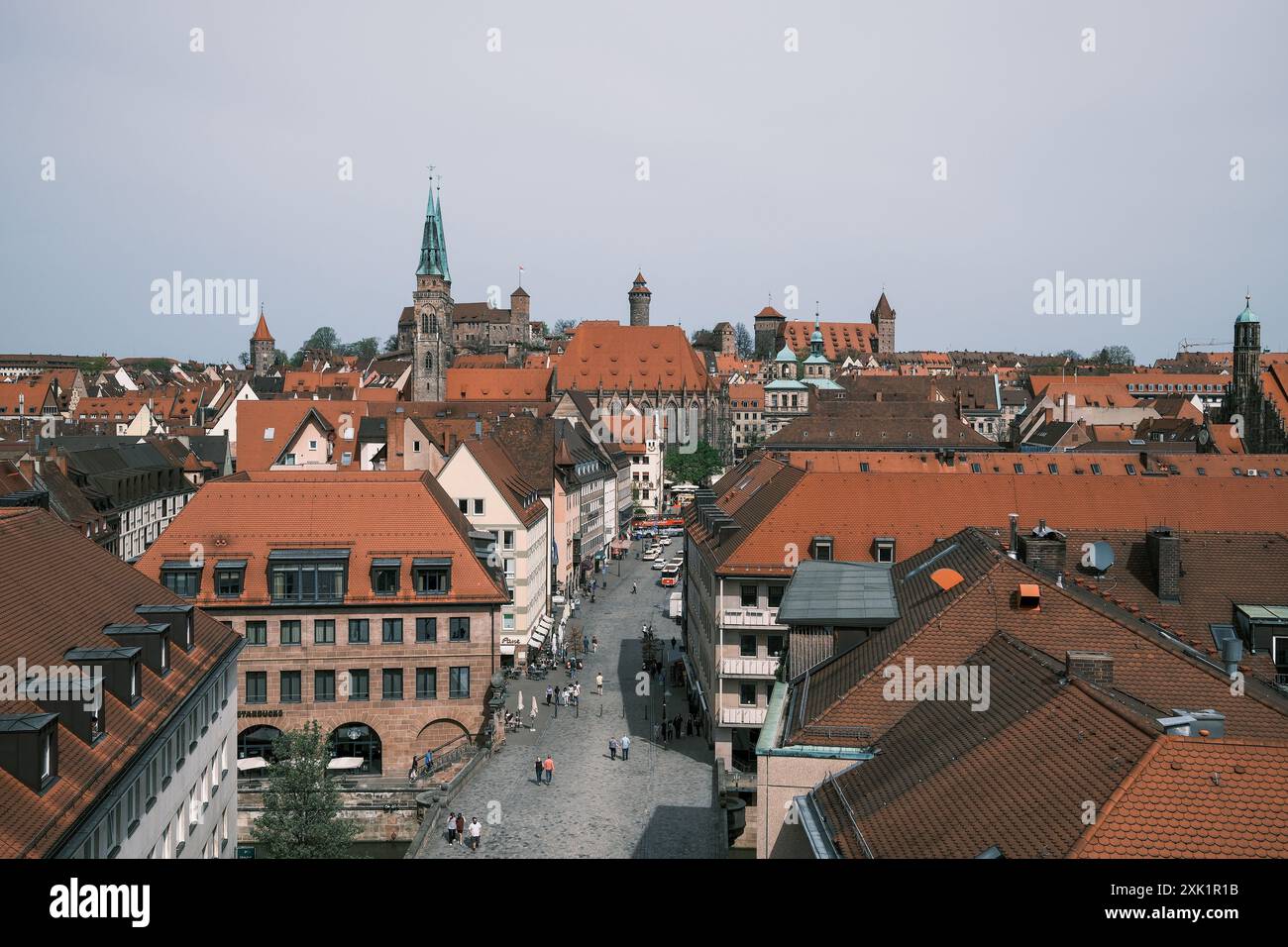 Panoramic view of Nuremberg's old town and the Imperial Castle, Germany ...