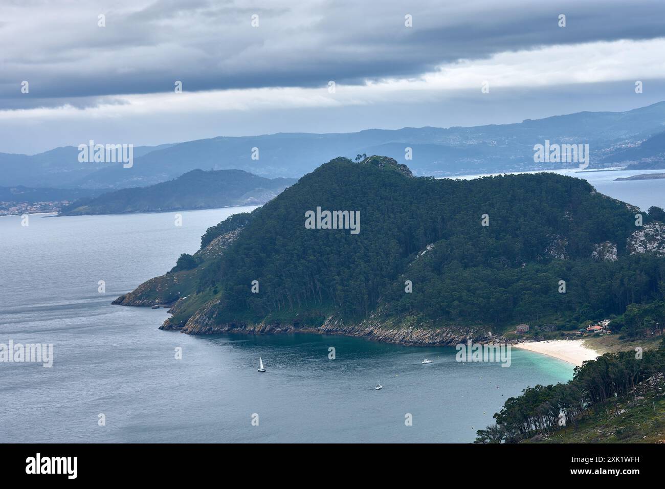 Image of the impressive beauty of the Cies Islands, located off the ...