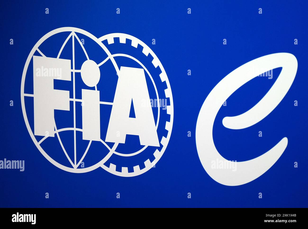 A general view of the Formula E logo on day one of the 2024 Hankook ...