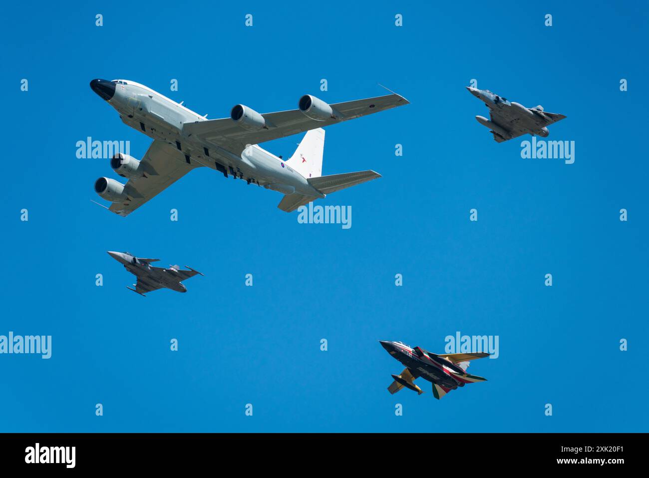 A flypast celebrating 75 years of NATO during the RIAT air display at ...
