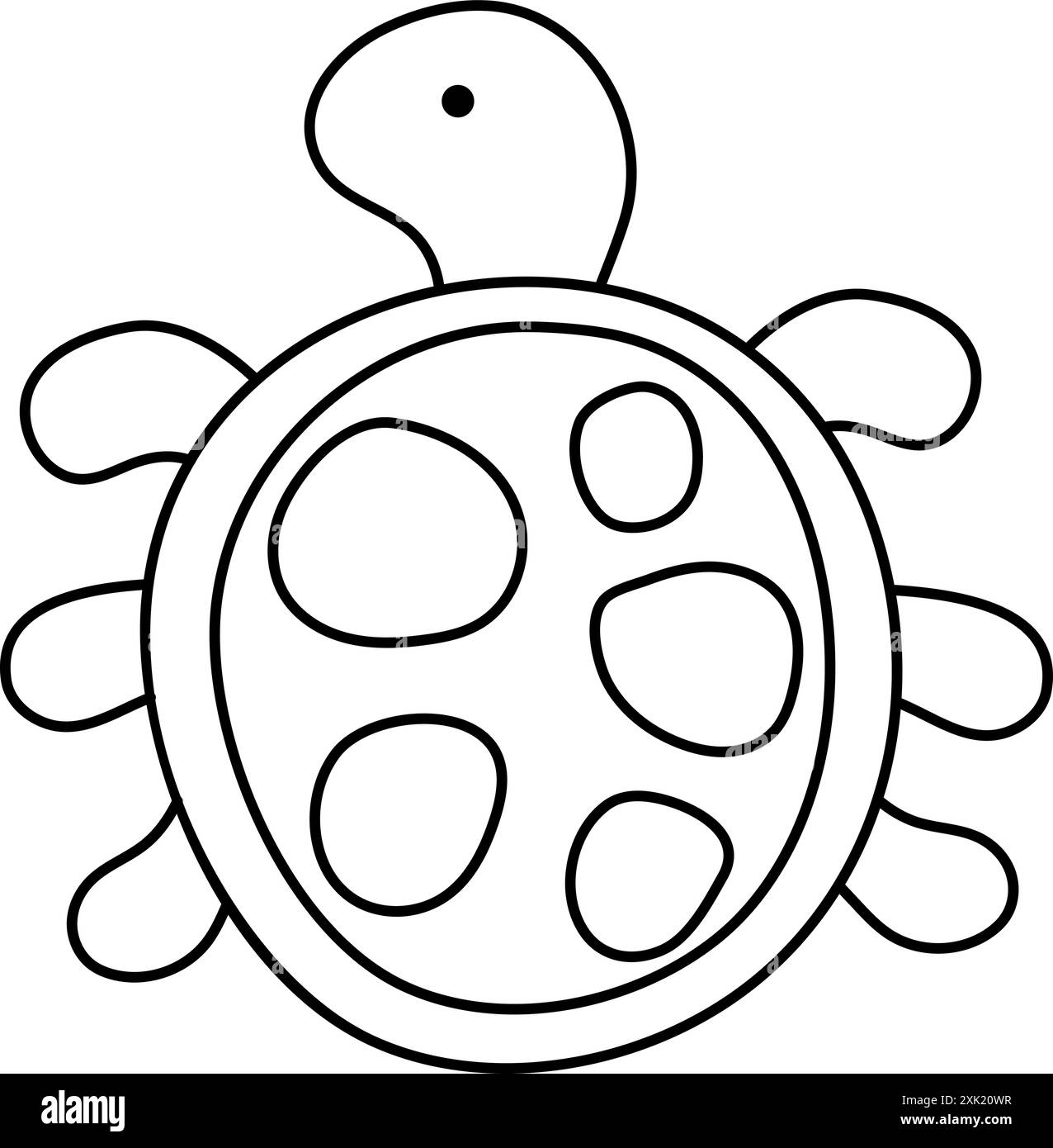 Cute Turtle Clip Art Black And White Tortoise Outline Stock