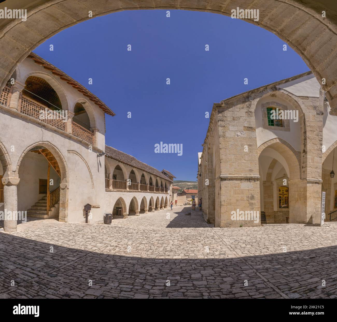 Historic Timios Stavros Monastery Courtyard Stock Photo - Alamy