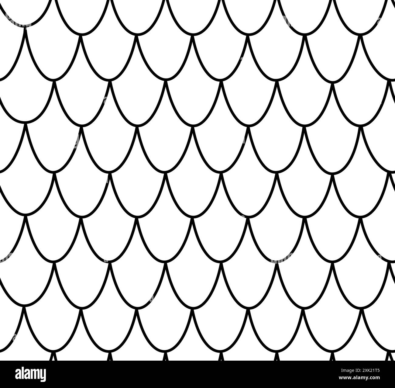 Vector black and white seamless pattern with fish scale. Abstract ...